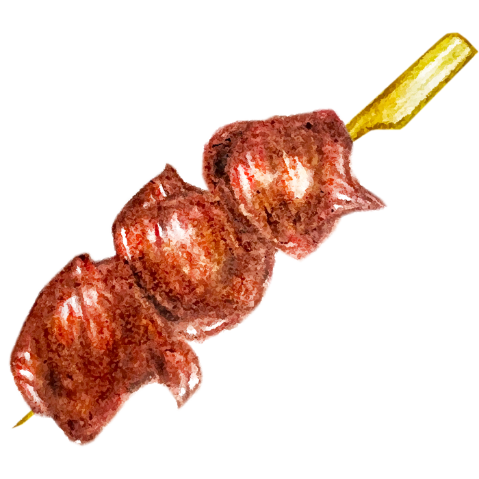 【手書き】焼き鳥ハツのイラスト【無料】 - 【飲食店専門手描きイラスト】そらまめ堂